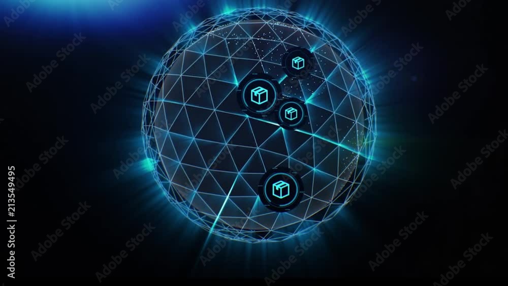 Vidéo Stock Plexus Sphere explodes into particles and polygons ...