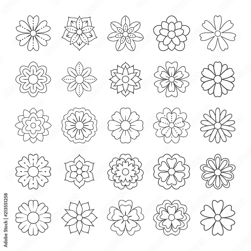 Colorful Flower Drawing Outline | Best Flower Site