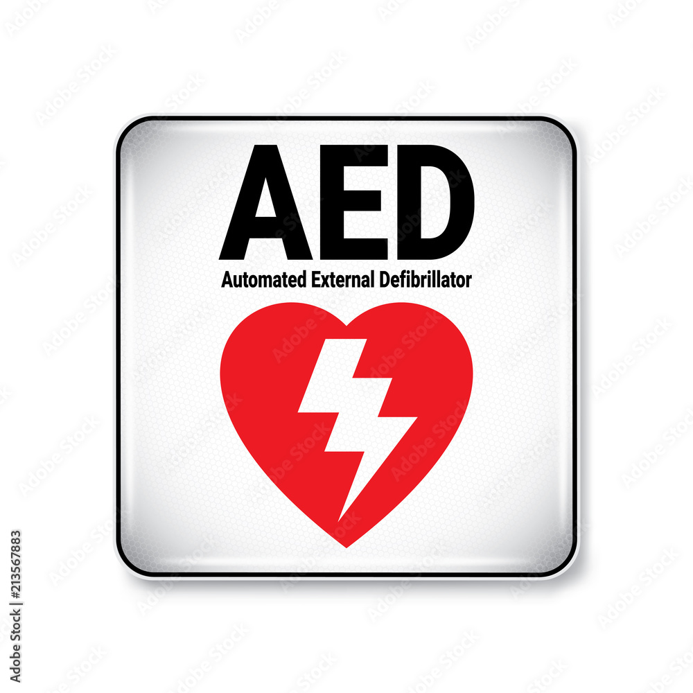 Vector and illustration graphic style, Face Adhesive AED Symbol,label ...