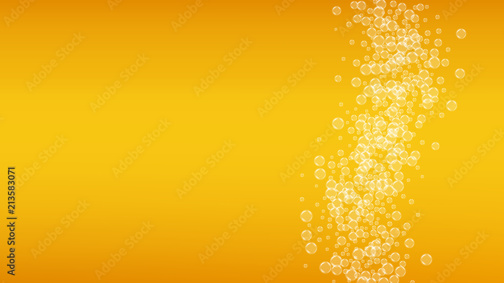 Beer background with realistic bubbles. Cool beverage for restaurant ...