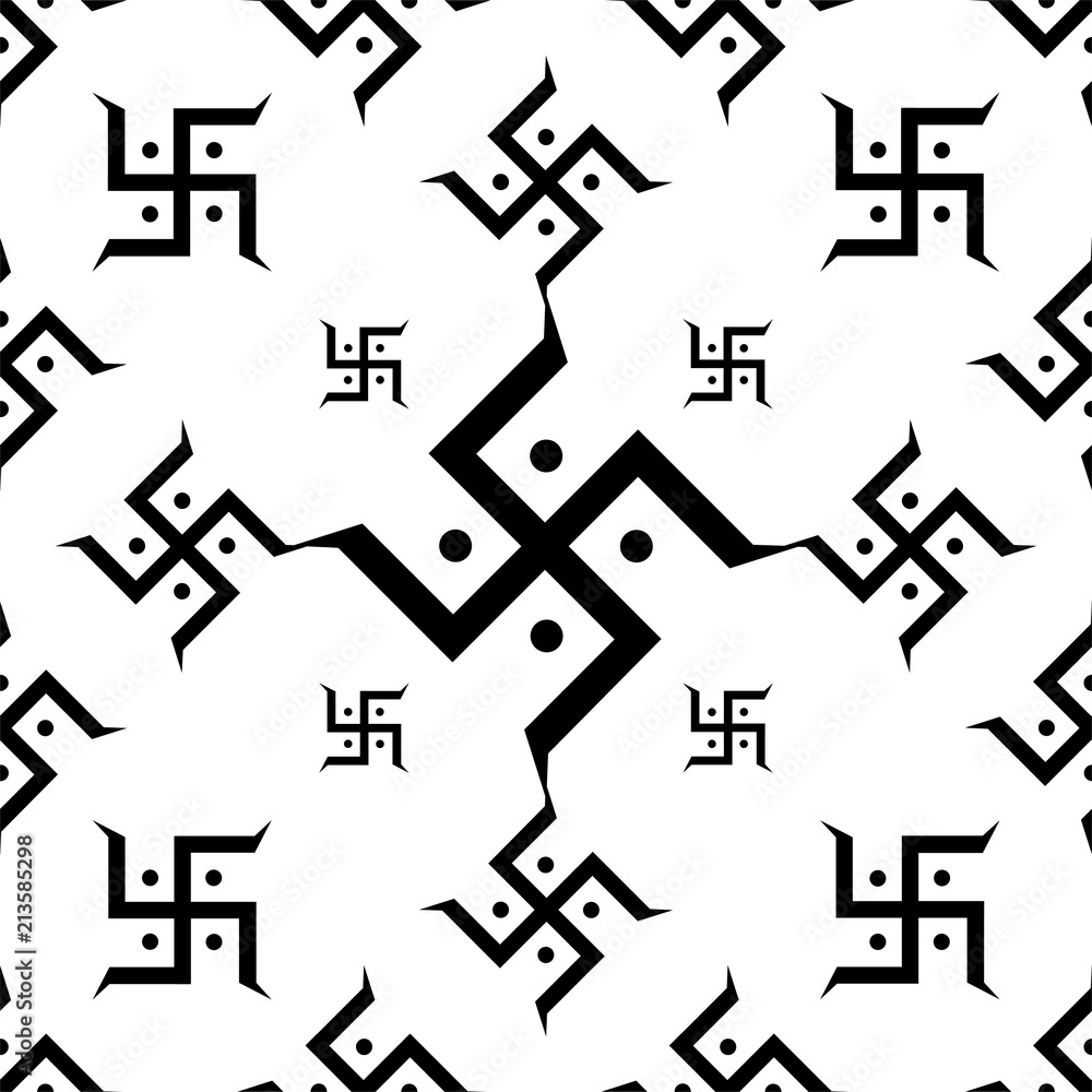 Swastica Symbol The Holy Motifseamless Pattern Stock Vector | Adobe Stock