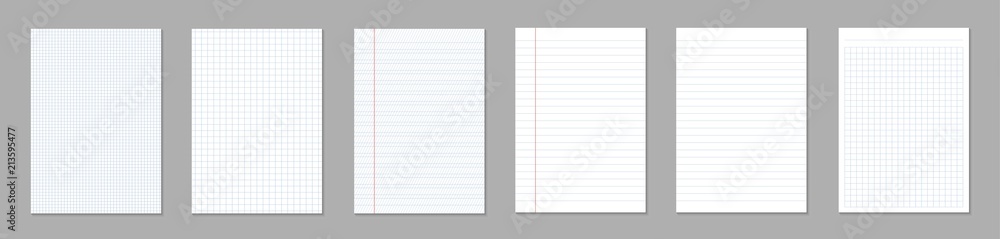 Creative vector illustration of realistic square, lined paper blank ...