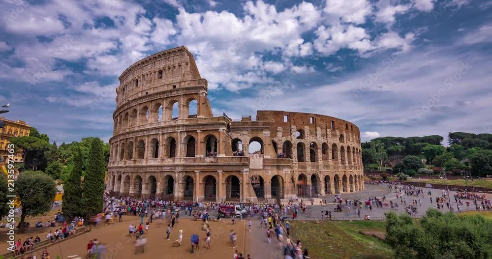 Colosseum in Rome City Center Timelapse UHD 4K. Rome Colosseo Timelapse ...