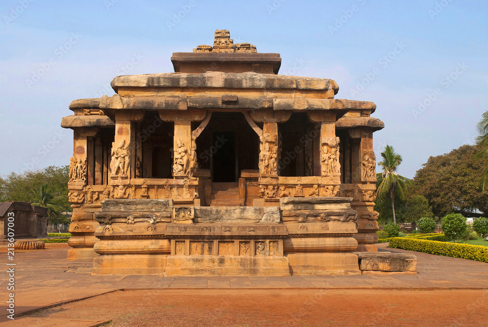 Entrance porch of Durga temple, Aihole, Bagalkot, Karnataka. The ...