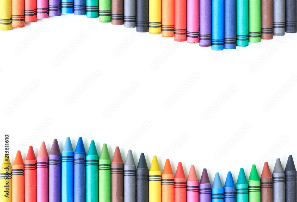 crayon drawing border multicolored background Stock Photo | Adobe Stock
