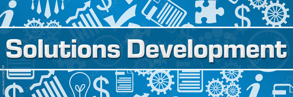 Solutions Development Business Symbols Texture Blue Horizontal Stock ...