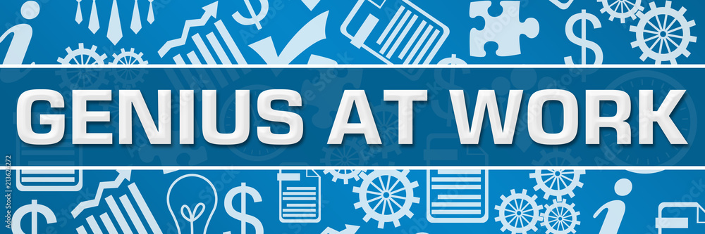 Genius At Work Business Symbols Texture Blue Horizontal Stock ...