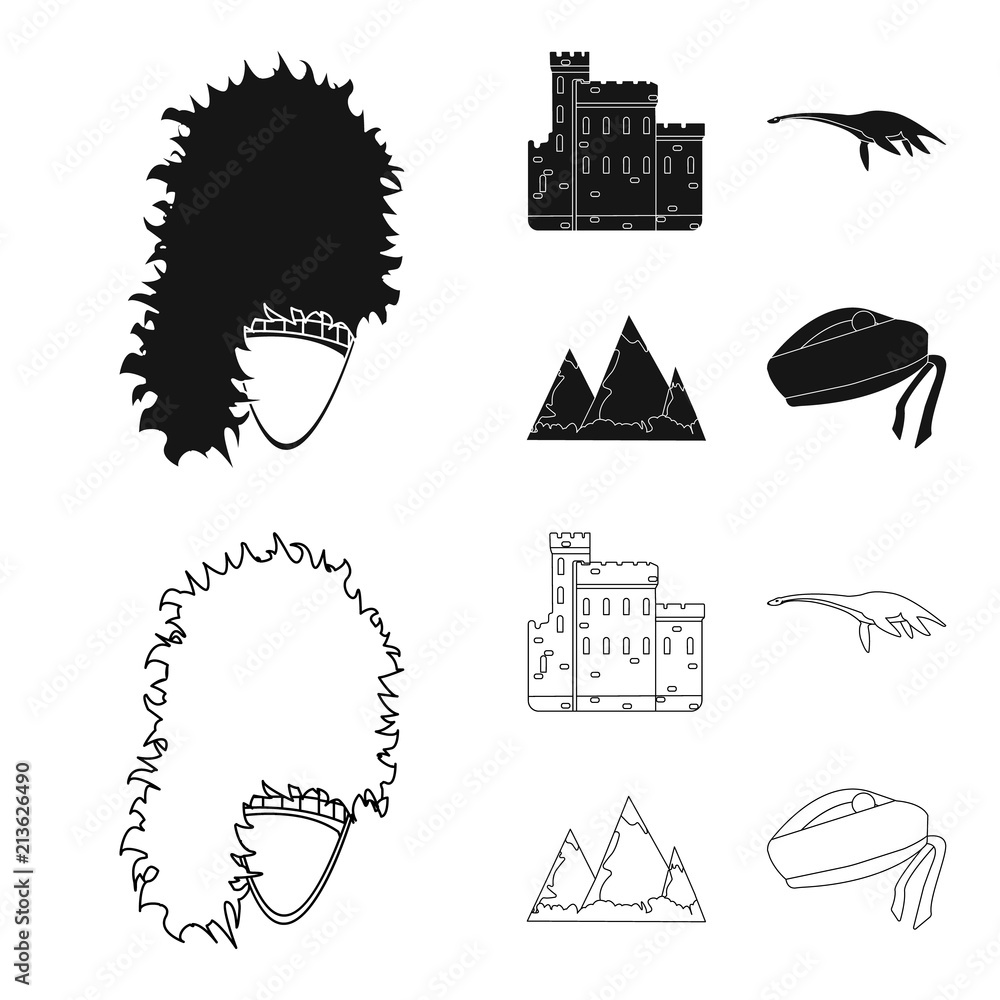Edinburgh Castle, Loch Ness Monster, Grampian Mountains, national cap ...