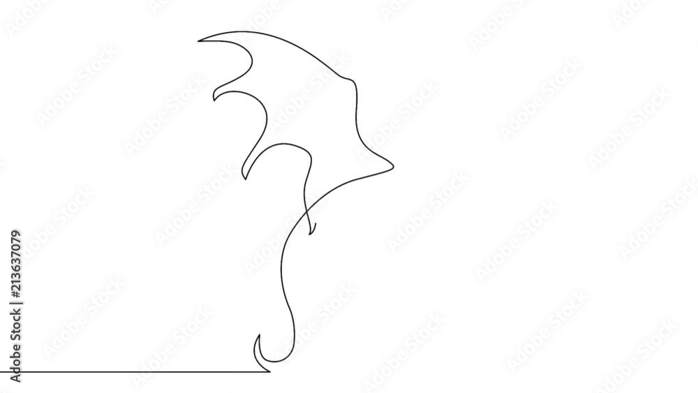 continuous line drawing dragon Stock Video | Adobe Stock