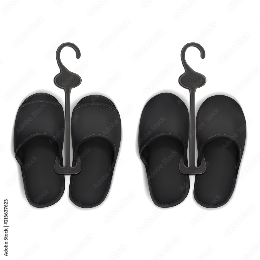 UNn Vector. Mock Up. Black Slippers Stock Vector | Adobe Stock UNn Vector. Mock Up. Black Slippers Stock Vector | Adobe Stock