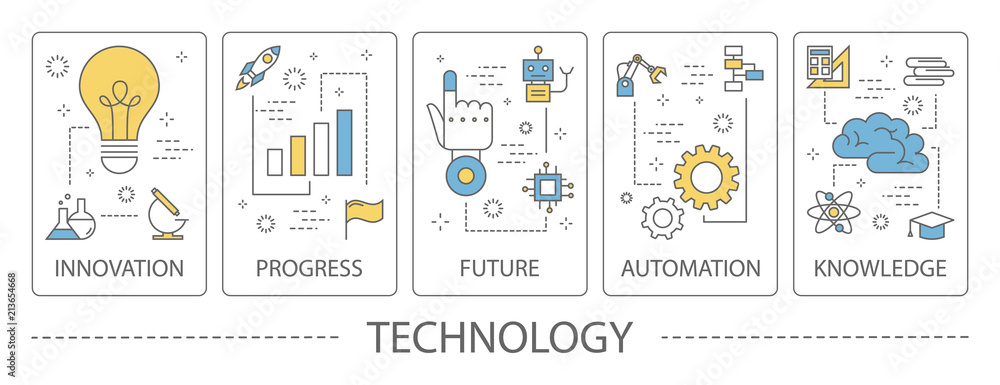 Set of technology vertical banners Stock Vector | Adobe Stock