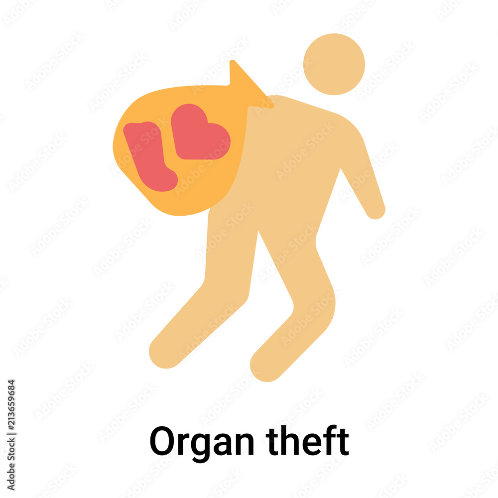 Organ theft icon vector sign and symbol isolated on white background ...