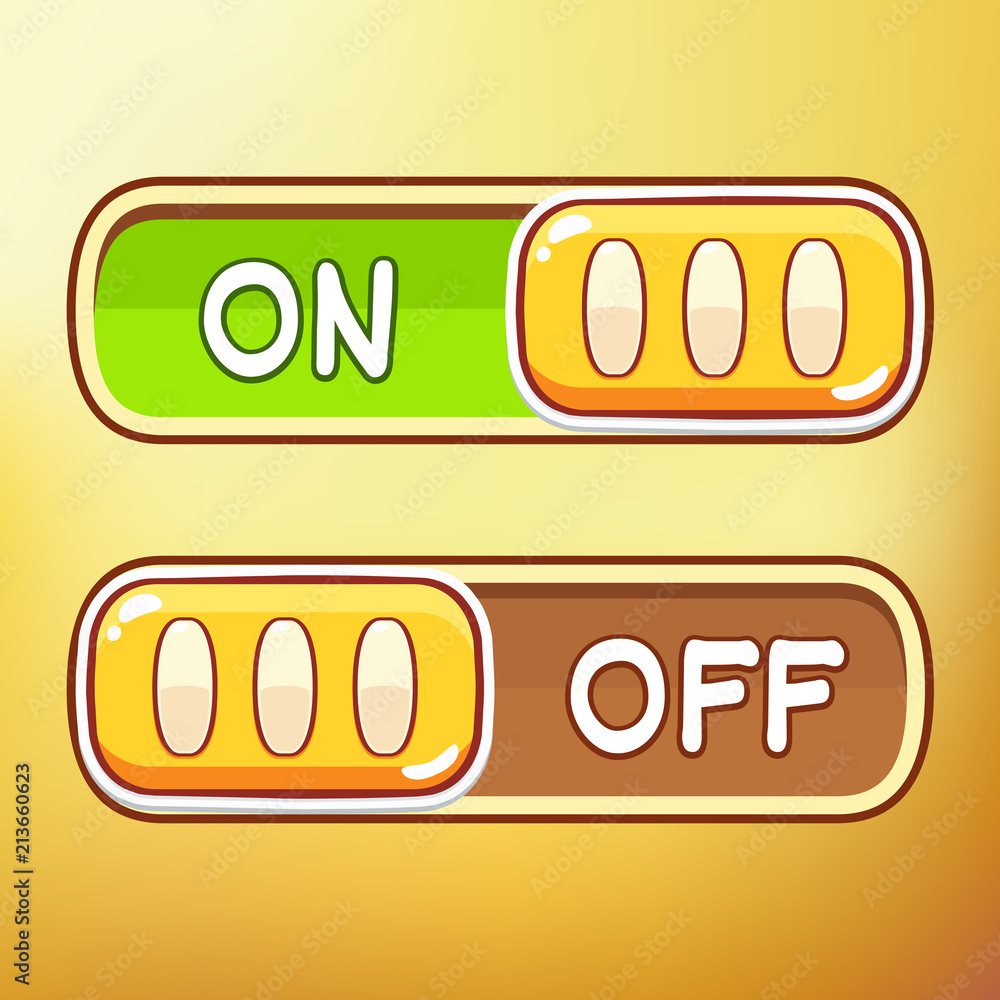 Cartoon Toggle Switch Different symbols asset Stock Vector | Adobe Stock