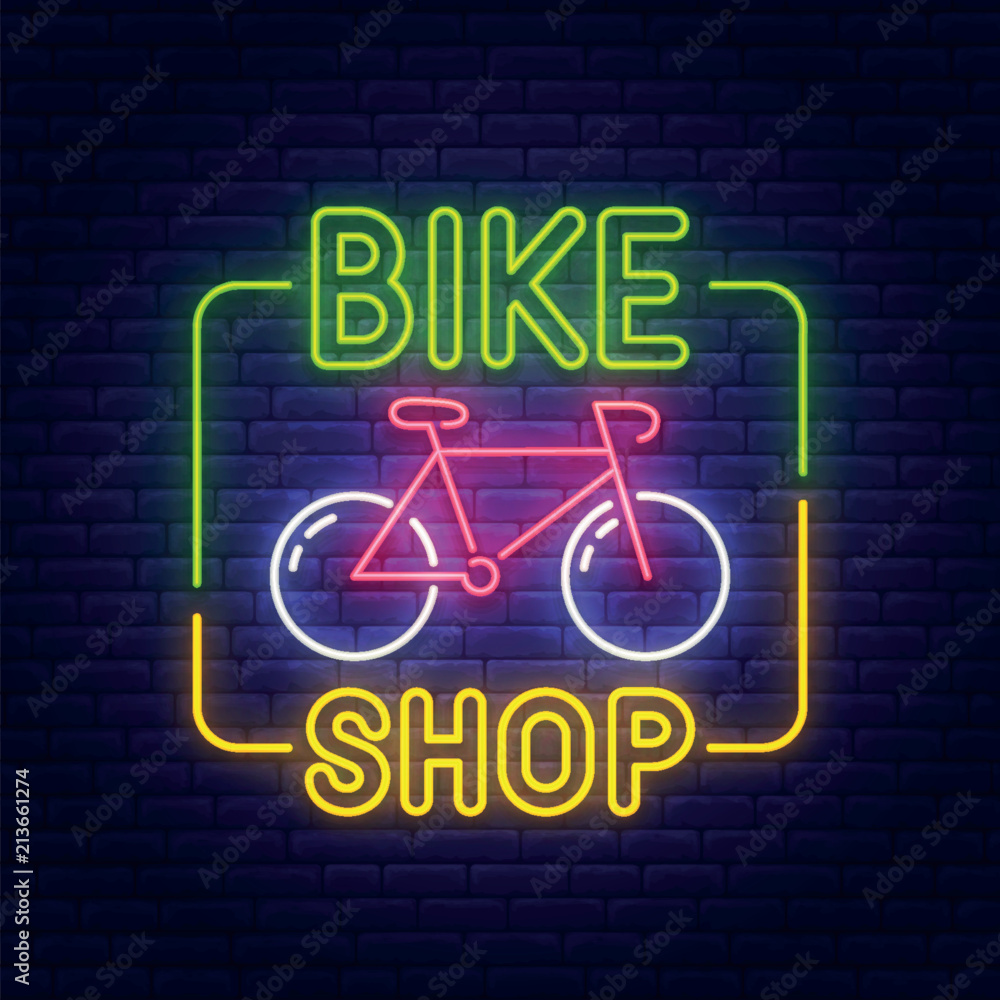 Bike Shop Neon Sign Bright Signboard Light Banner Bike Logo Emblem bike-shop-neon-sign-bright-signboard-light-banner-bike-logo-emblem