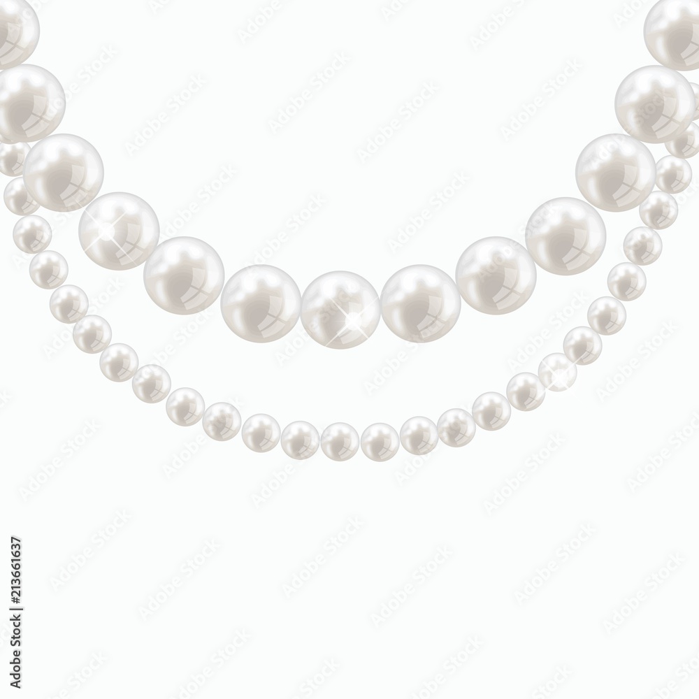 Vector pearl necklace on light background Stock Vector | Adobe Stock