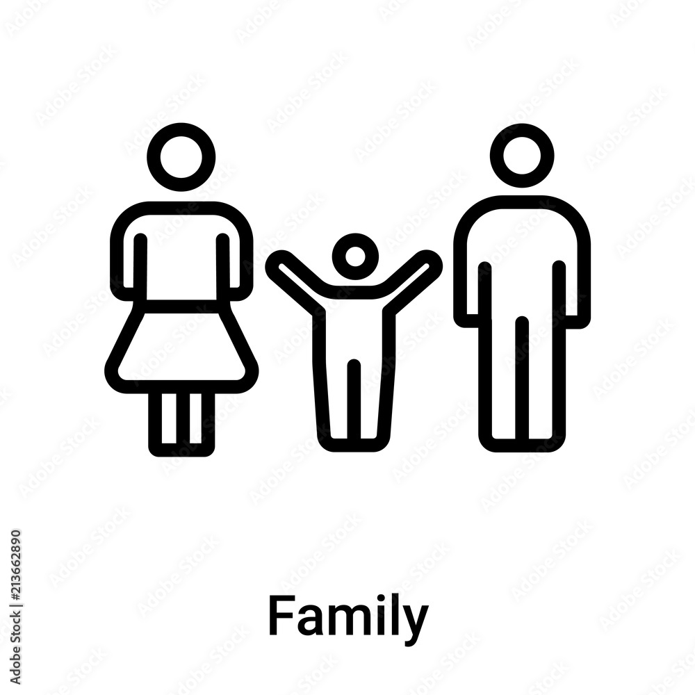 Family icon vector sign and symbol isolated on white background, Family ...
