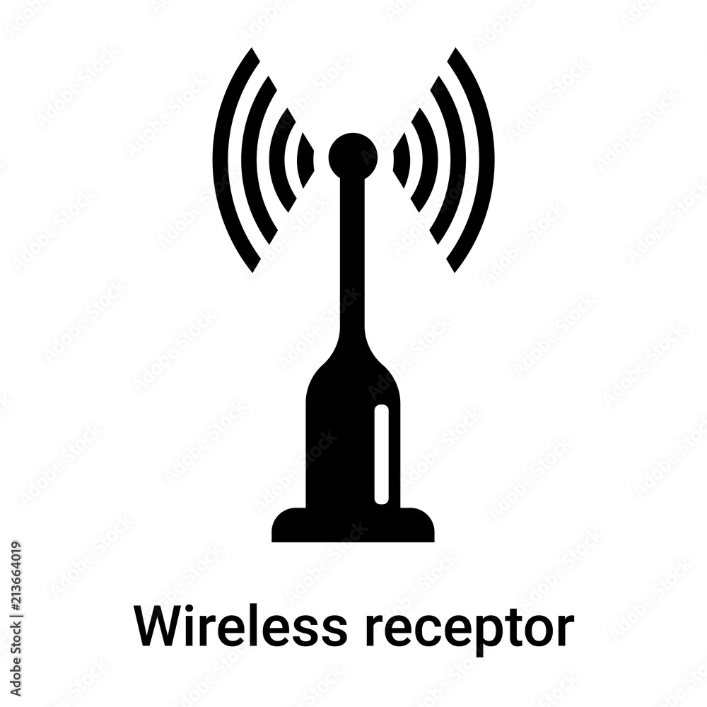 Wireless receptor icon vector sign and symbol isolated on white ...