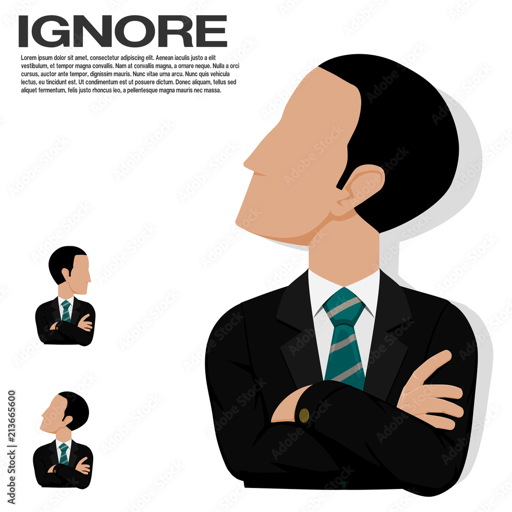 A businessman is ignoring something on transparent background Stock ...