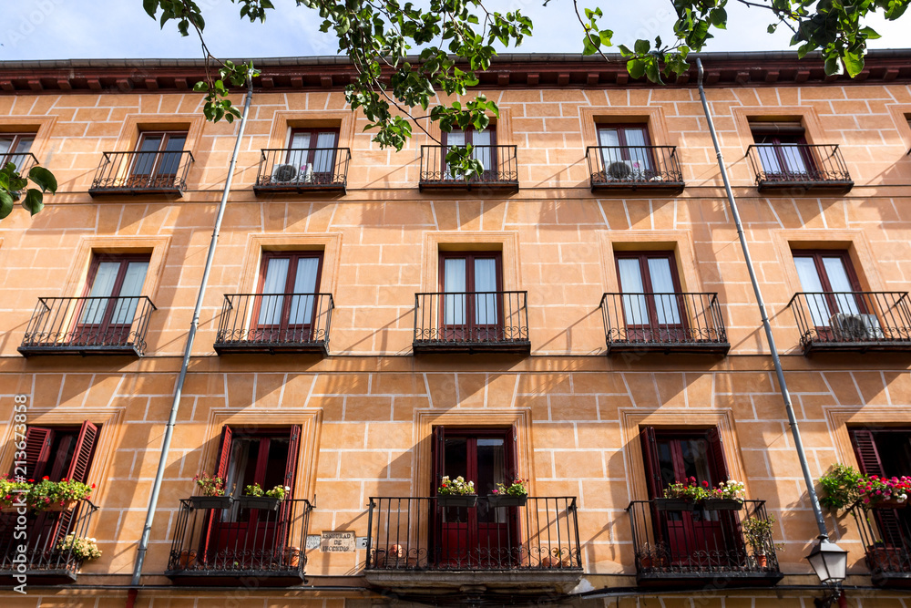 MADRID, SPAIN - MAY 15 2018: Classic Spanish architecture. Living ...