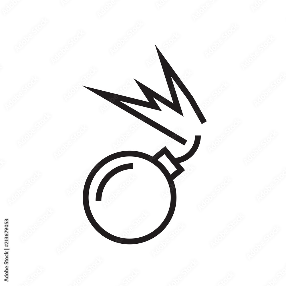 Bomb icon vector sign and symbol isolated on white background, Bomb ...