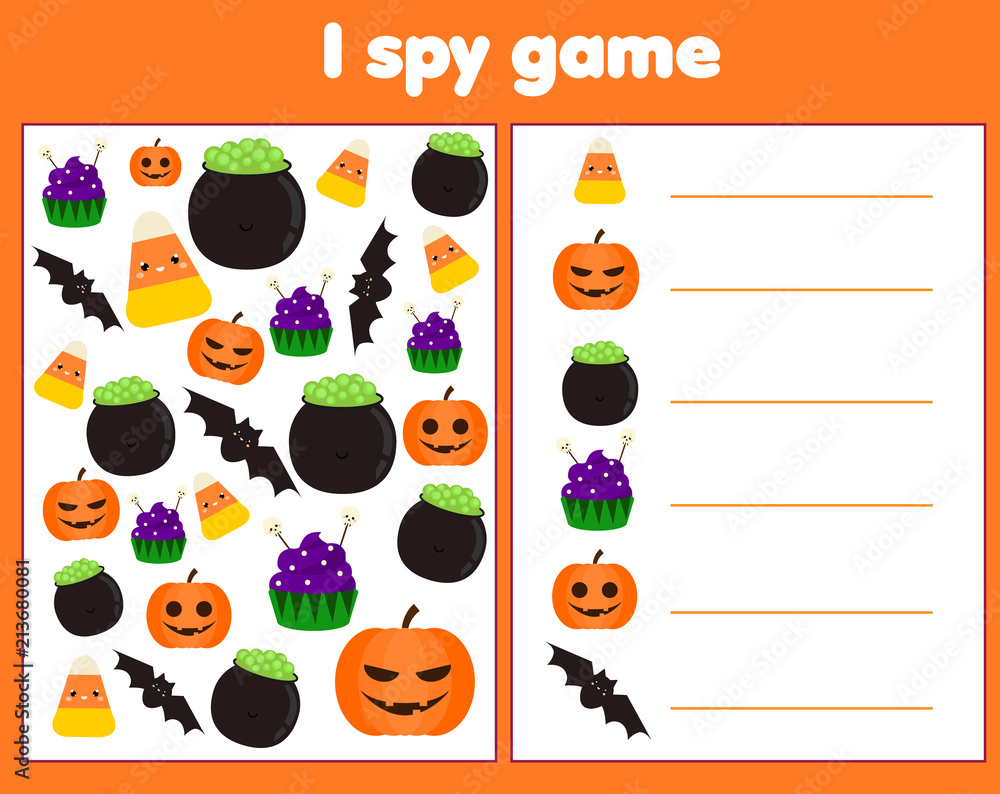 I spy game for toddlers. Find and count objects. Counting educational ...