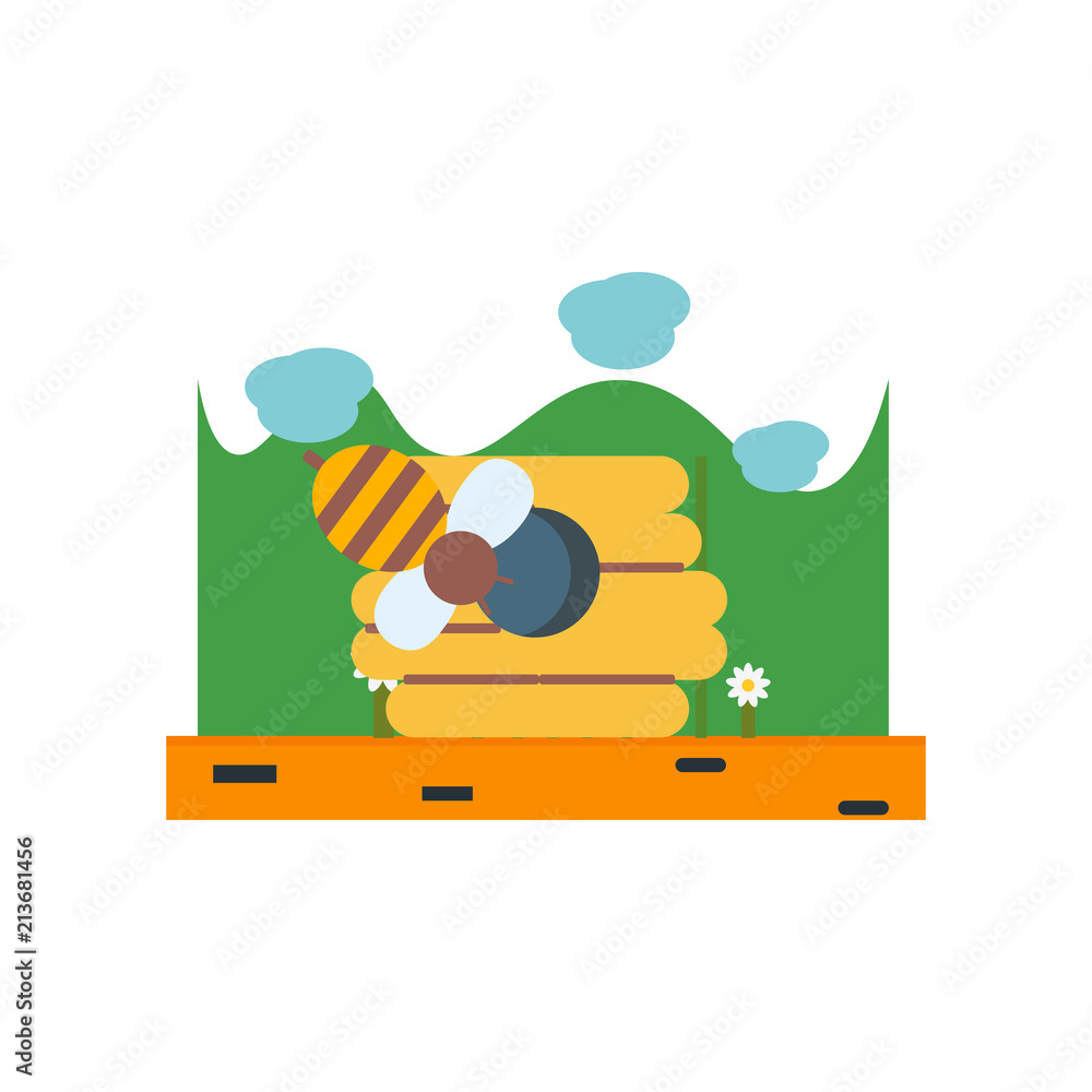 Beehive icon vector sign and symbol isolated on white background ...