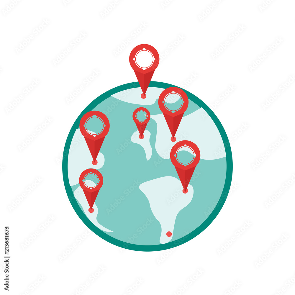 Planet earth icon vector sign and symbol isolated on white background ...