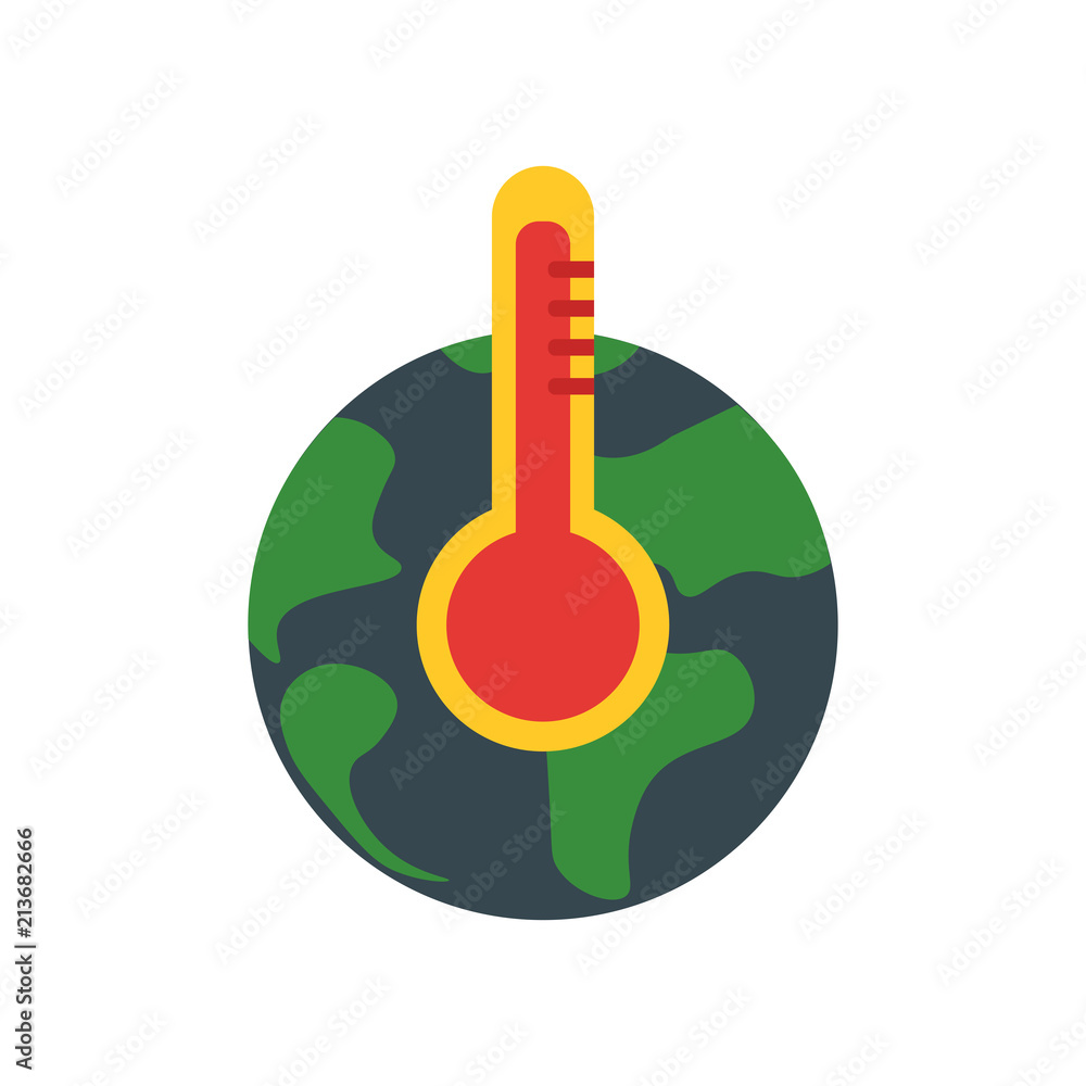 Global warming icon vector sign and symbol isolated on white background ...