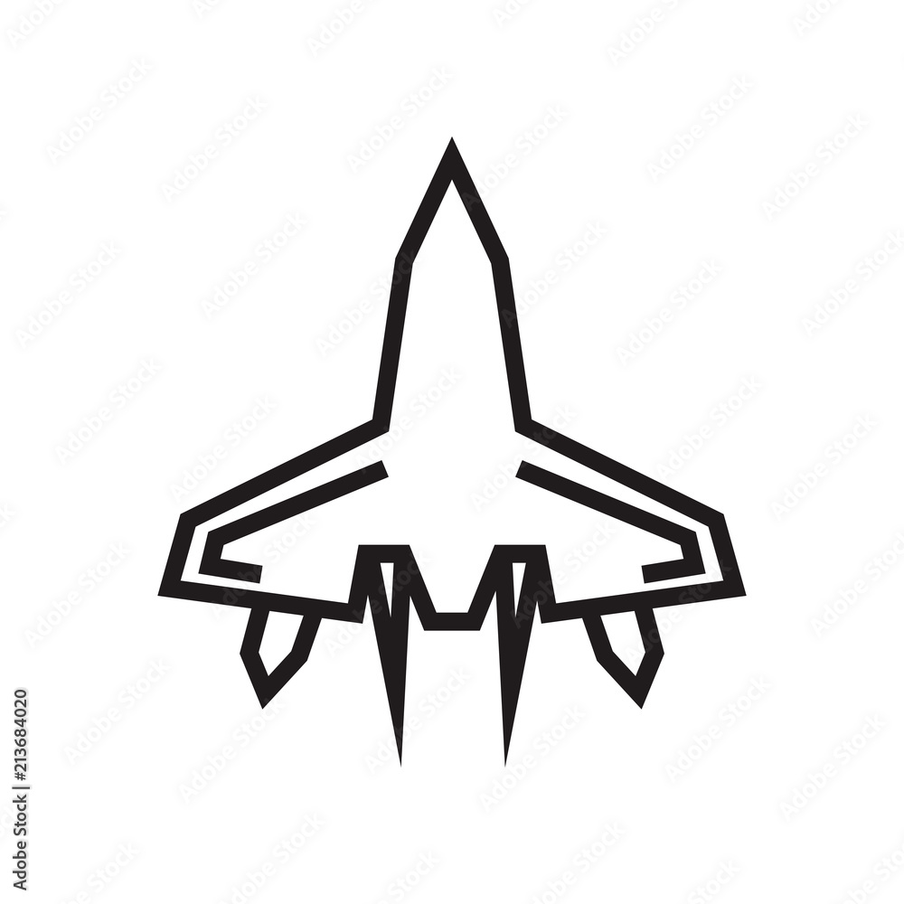 Jet icon vector sign and symbol isolated on white background, Jet logo ...