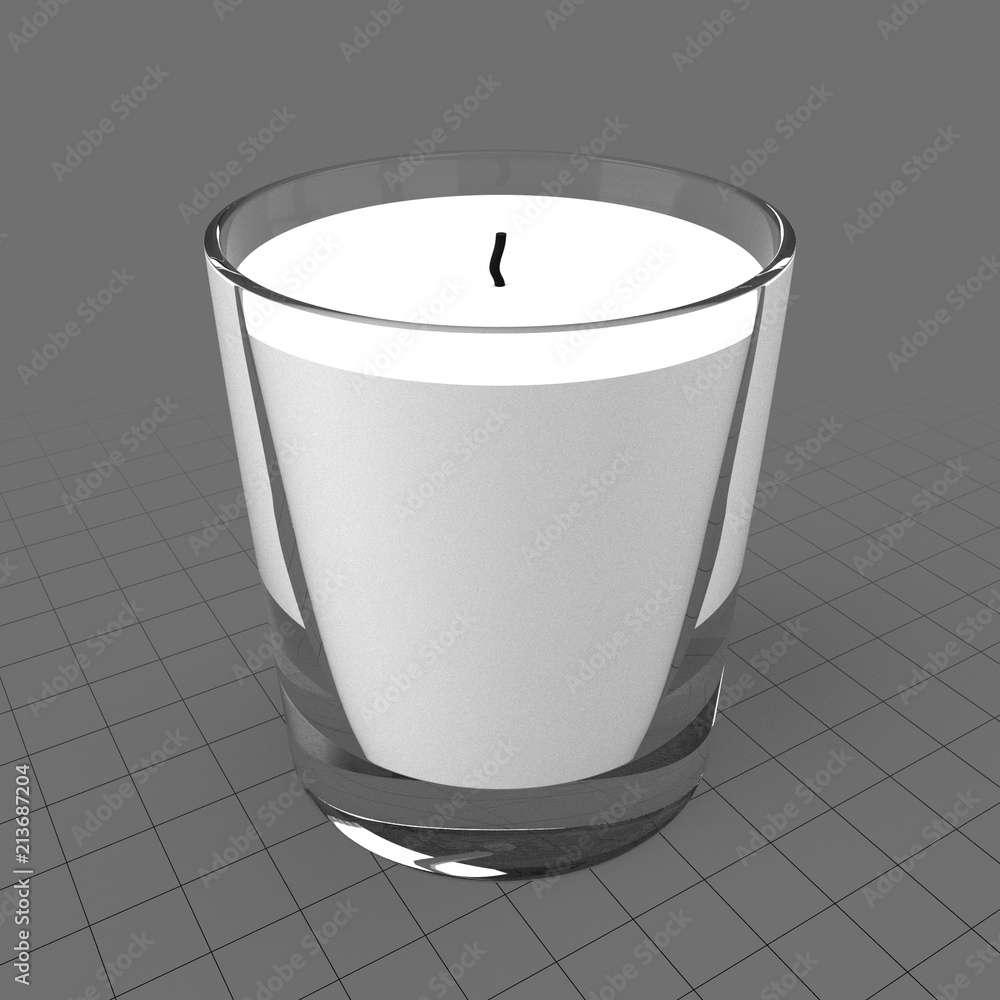 Candle in glass holder Stock 3D asset | Adobe Stock