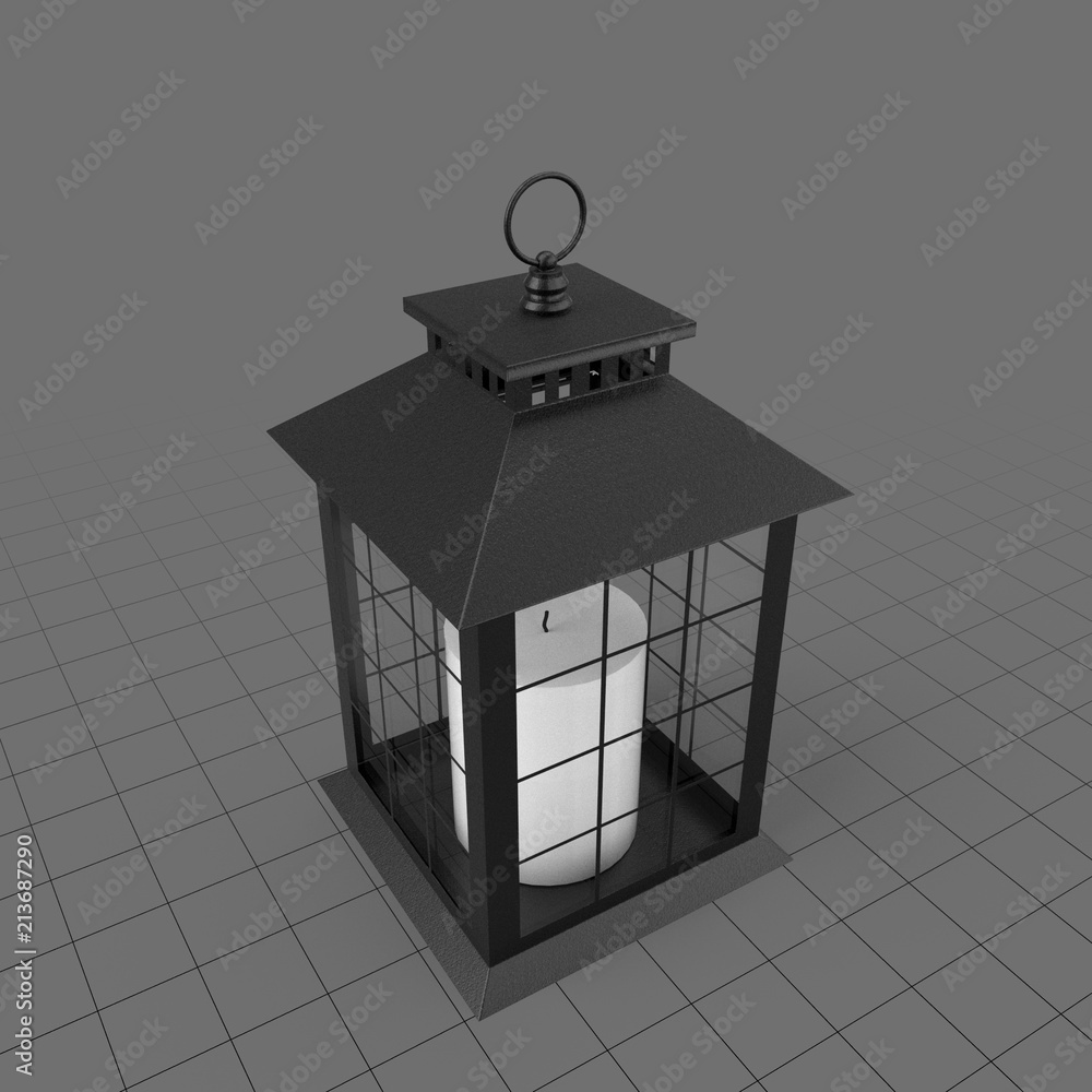 Traditional lantern with candle Stock 3D asset | Adobe Stock