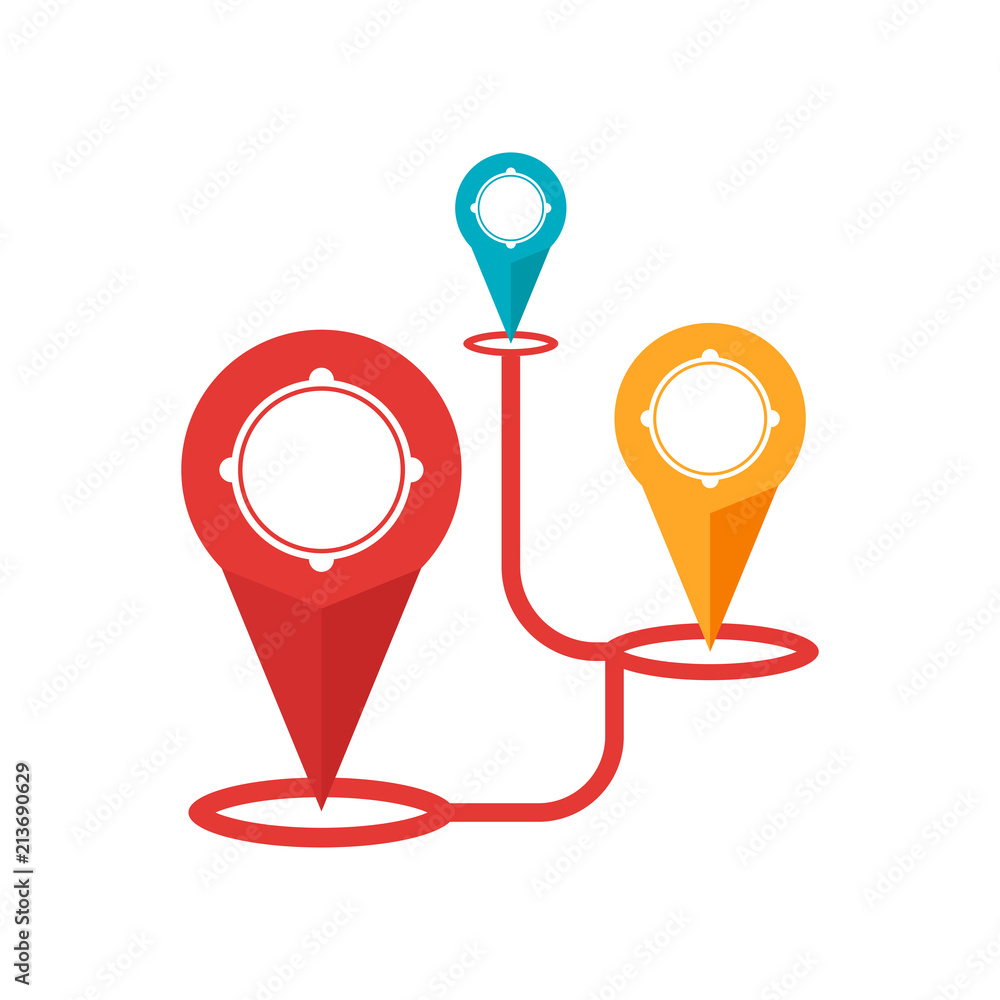 Route icon vector sign and symbol isolated on white background, Route ...