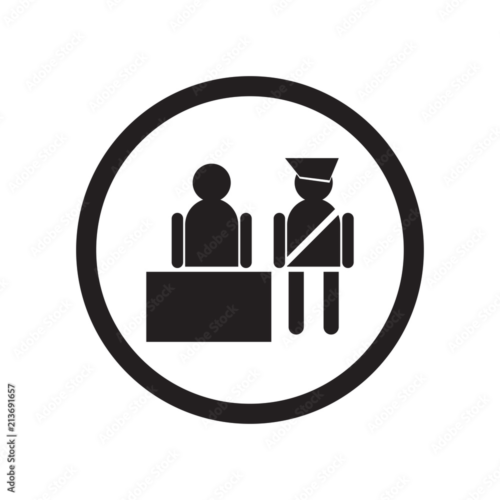 Inmigration Check Point icon vector sign and symbol isolated on white ...