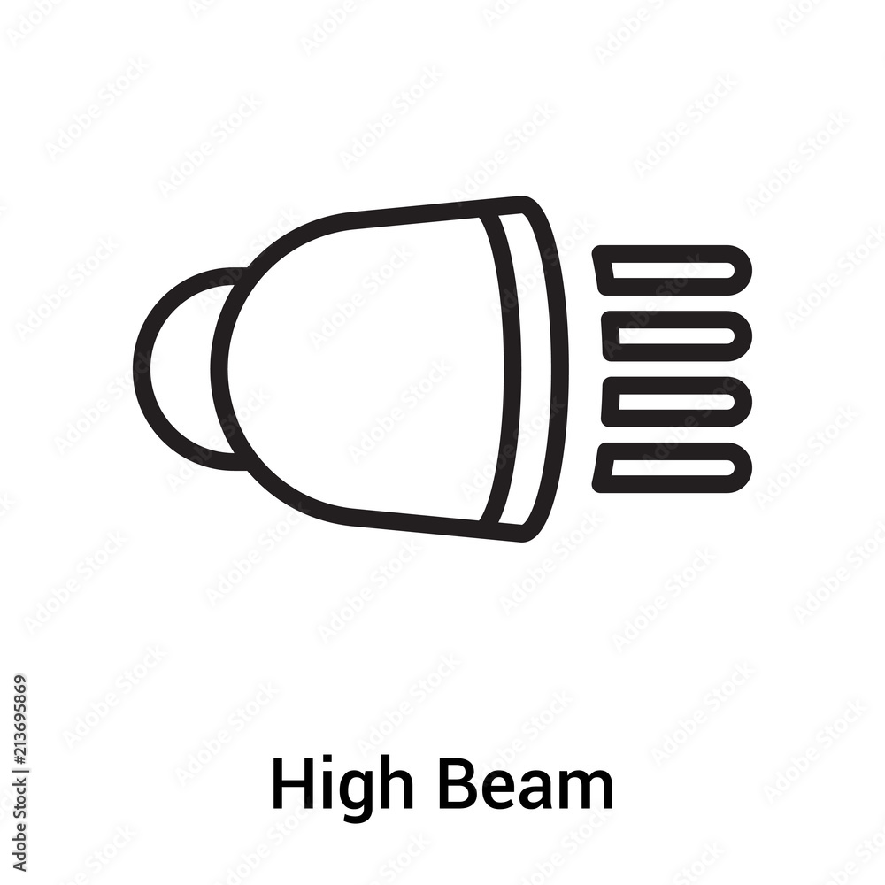 High Beam icon vector sign and symbol isolated on white background ...
