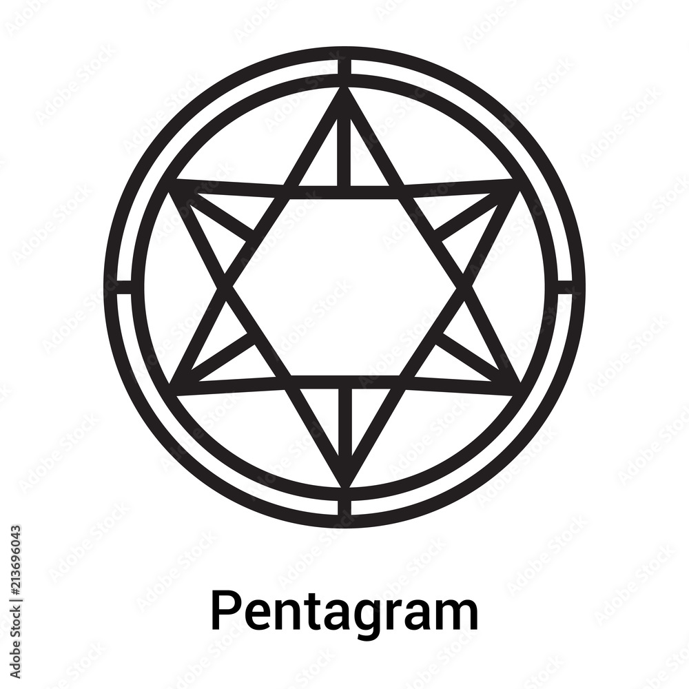 Pentagram icon vector sign and symbol isolated on white background ...