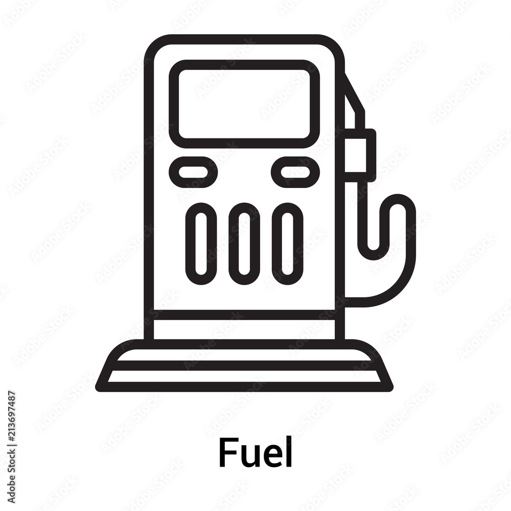 Fuel icon vector sign and symbol isolated on white background, Fuel ...