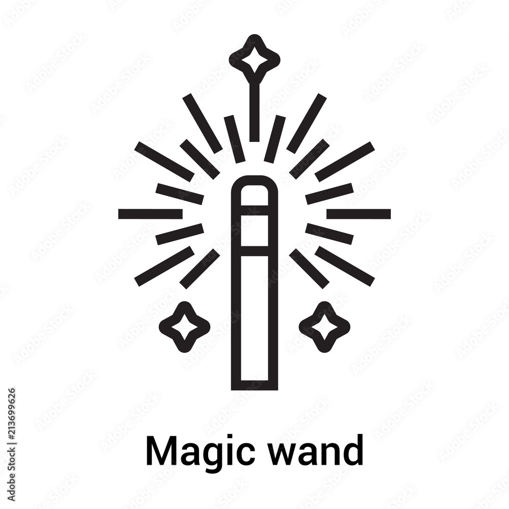 Magic wand icon vector sign and symbol isolated on white background ...