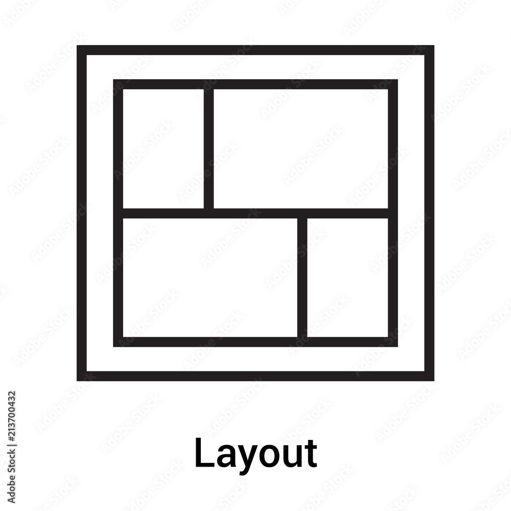 Layout icon vector sign and symbol isolated on white background, Layout ...