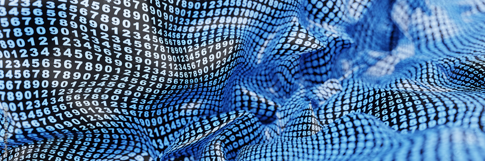 Infinite random numbers 3d rendering, original background, technology ...