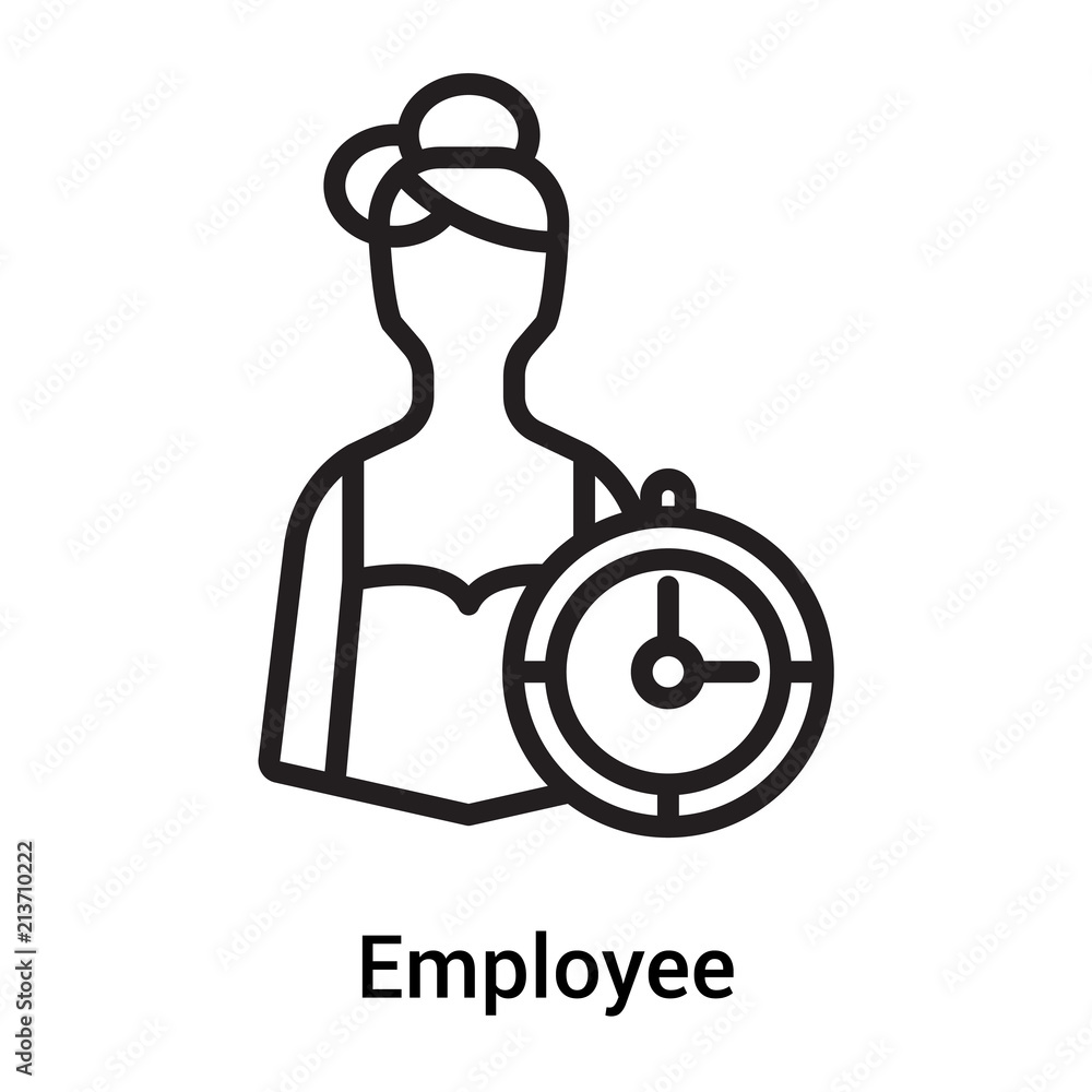 Employee icon vector sign and symbol isolated on white background ...