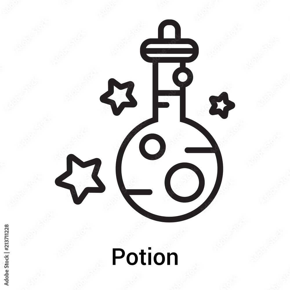Potion icon vector sign and symbol isolated on white background, Potion ...