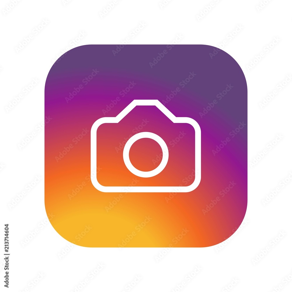 instagram Camera icon on gradient color background vector icon. Simple ...