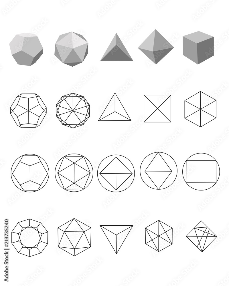 Geometric polygonal figures vector digital illustration Stock Vector ...