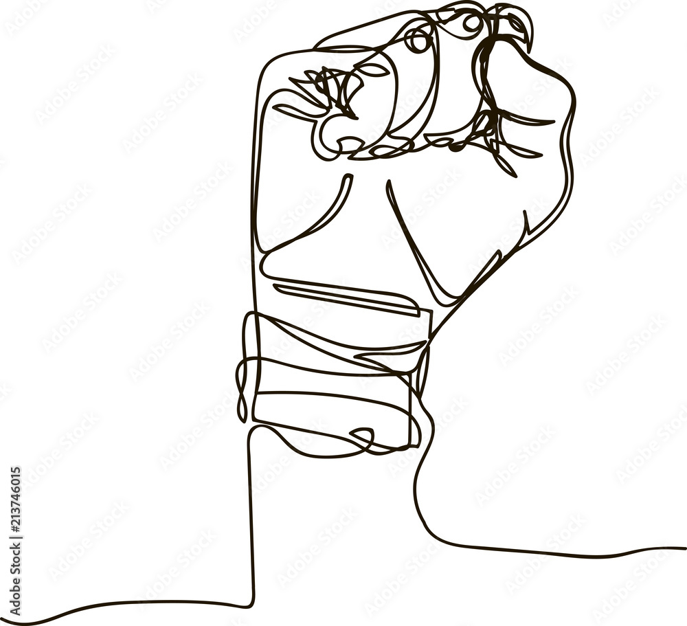 fist. Continuous line drawing. Stock Vector | Adobe Stock