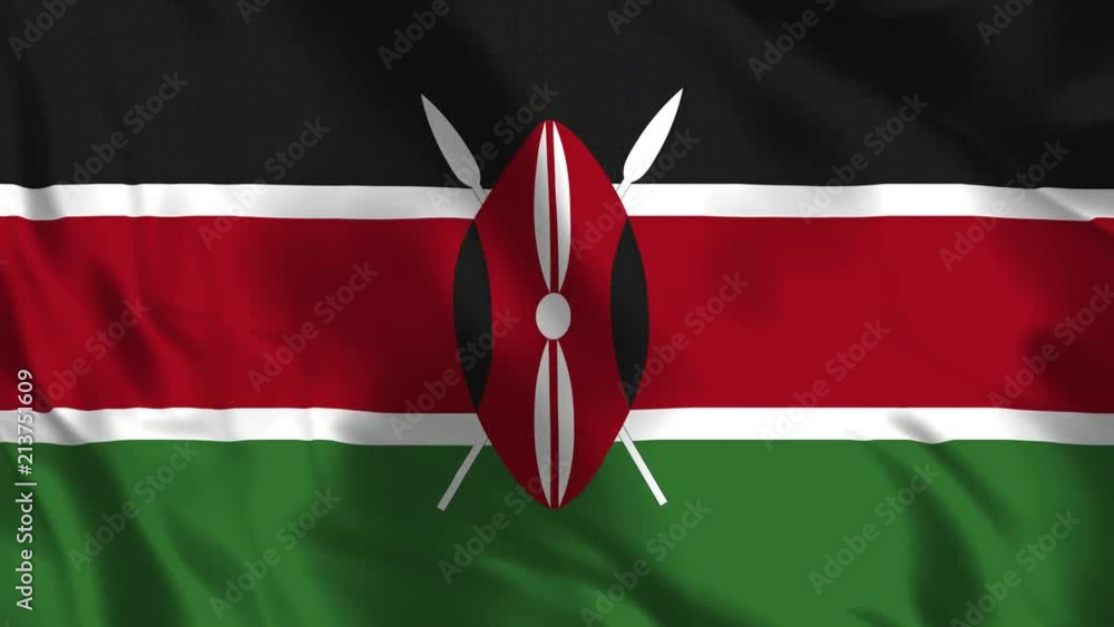 Kenya Flag - Realistic 4K - 60 fps flag of the Kenya waving in the wind ...