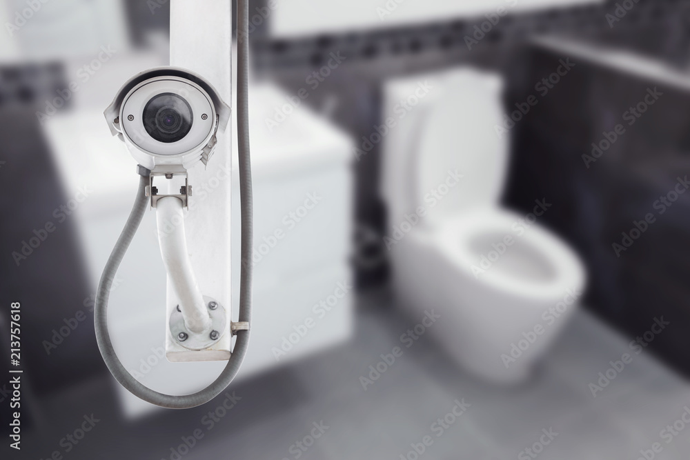 CCTV Camera surveillance operating with toilet room Stock Photo | Adobe ...