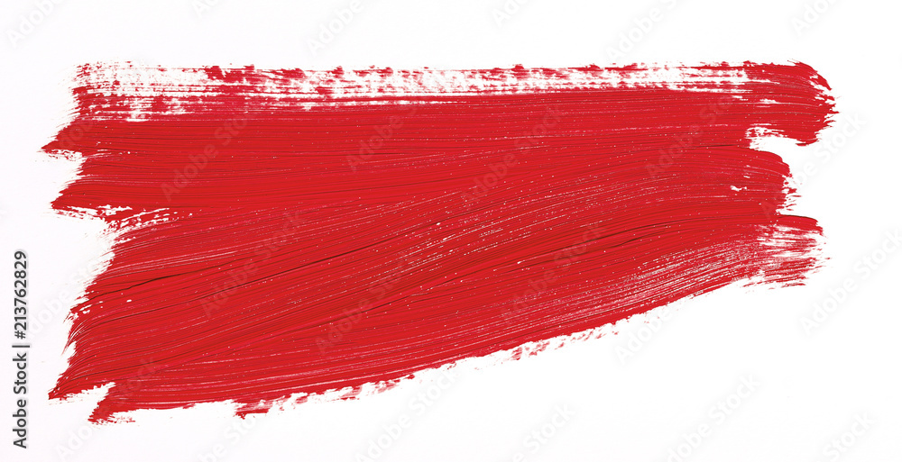 Red brush stroke isolated over white background Stock Photo | Adobe Stock