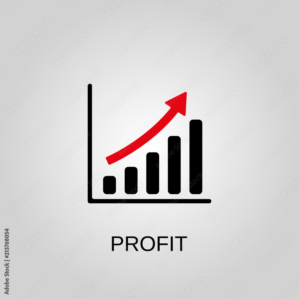 Profit icon. Profit symbol. Flat design. Stock - Vector illustration Stock Vector | Adobe Stock