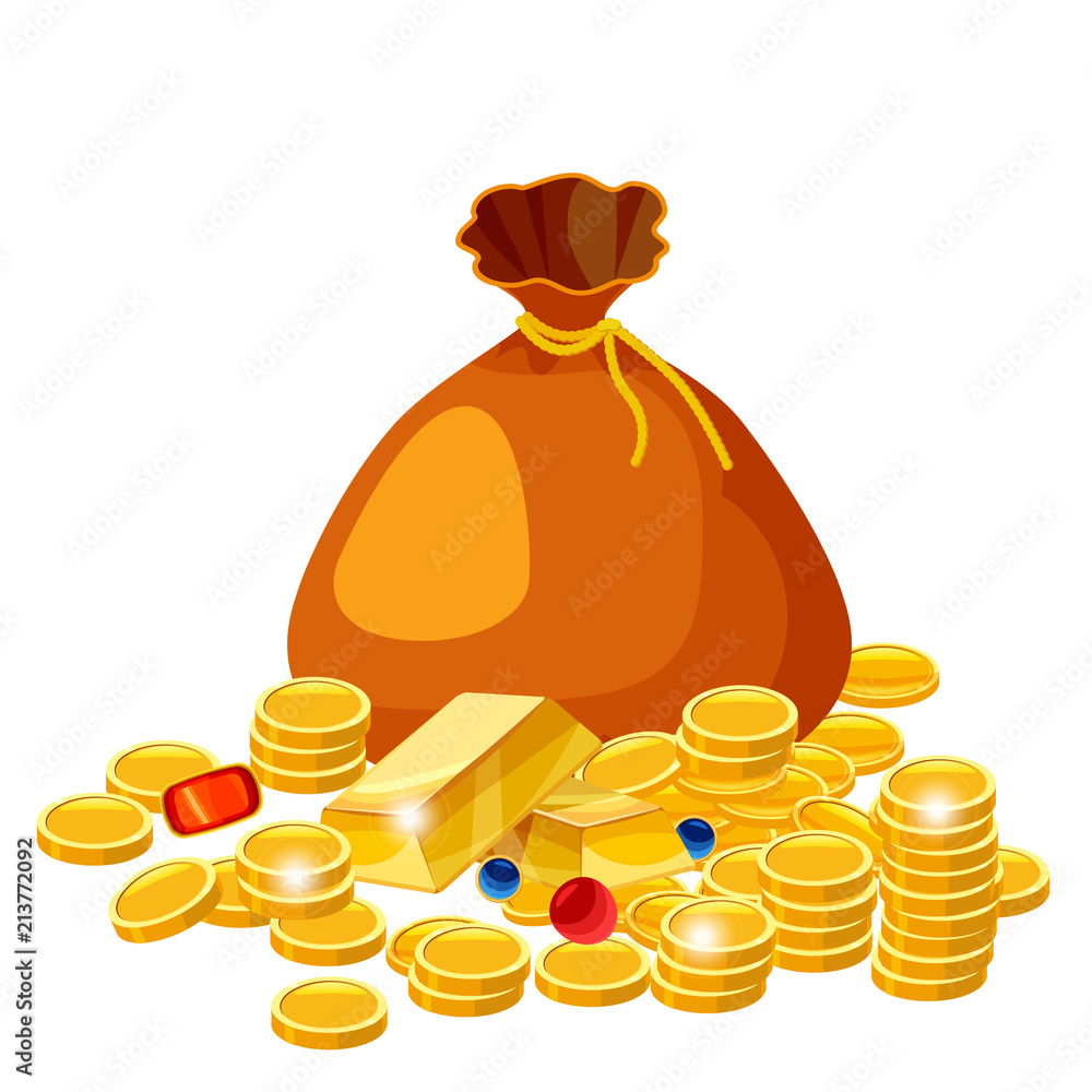 Bag Of Gold Coins Cartoon