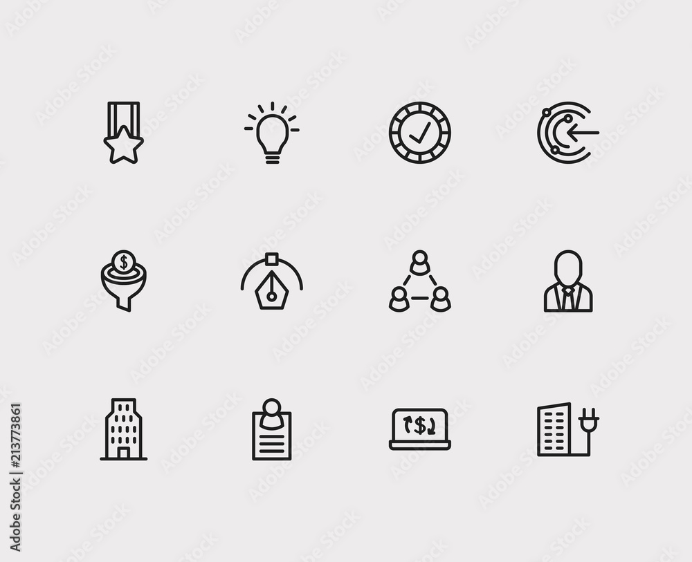 Trade icons set. Reliable value and trade icons with business card ...